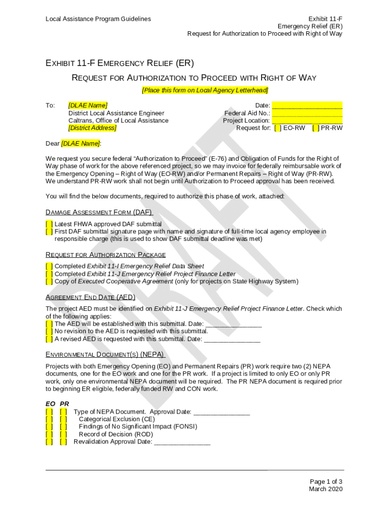 Request for Authorization to Proceed with Right of Way - dot ca Doc ...