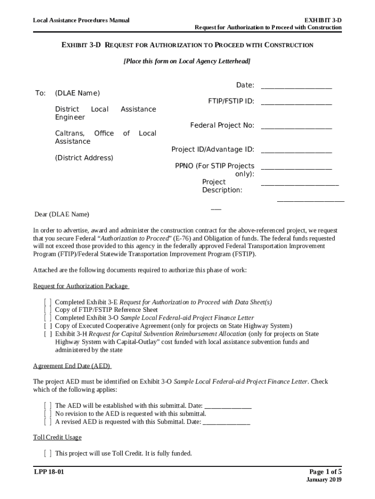 LAPM exhibit 3d Request for Authorization to Proceed with ... - dot ca ...