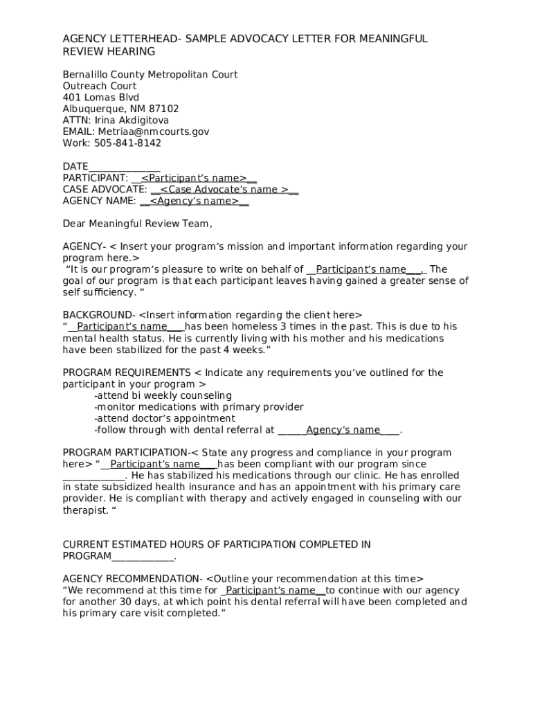 Outreach-Court-Advocacy-Letter- ... Doc Template | pdfFiller