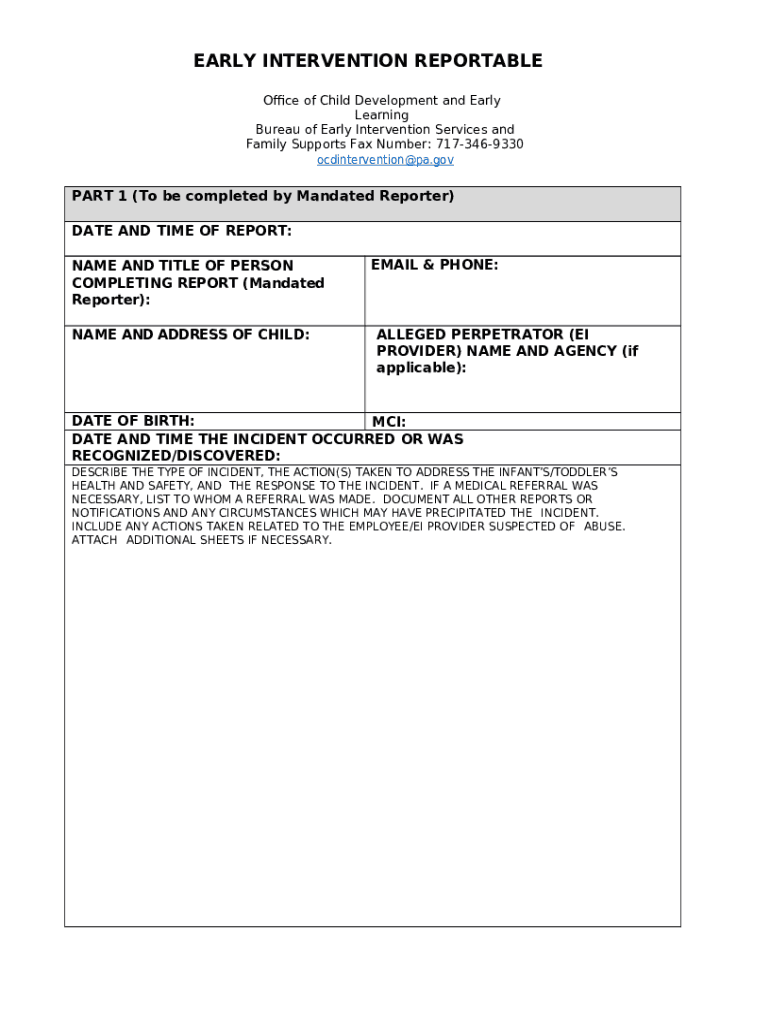 EI 23-03 Reportable Incidents Doc Template | pdfFiller