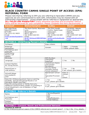 Sandwell Specialist CAMHS Service Doc Template | pdfFiller