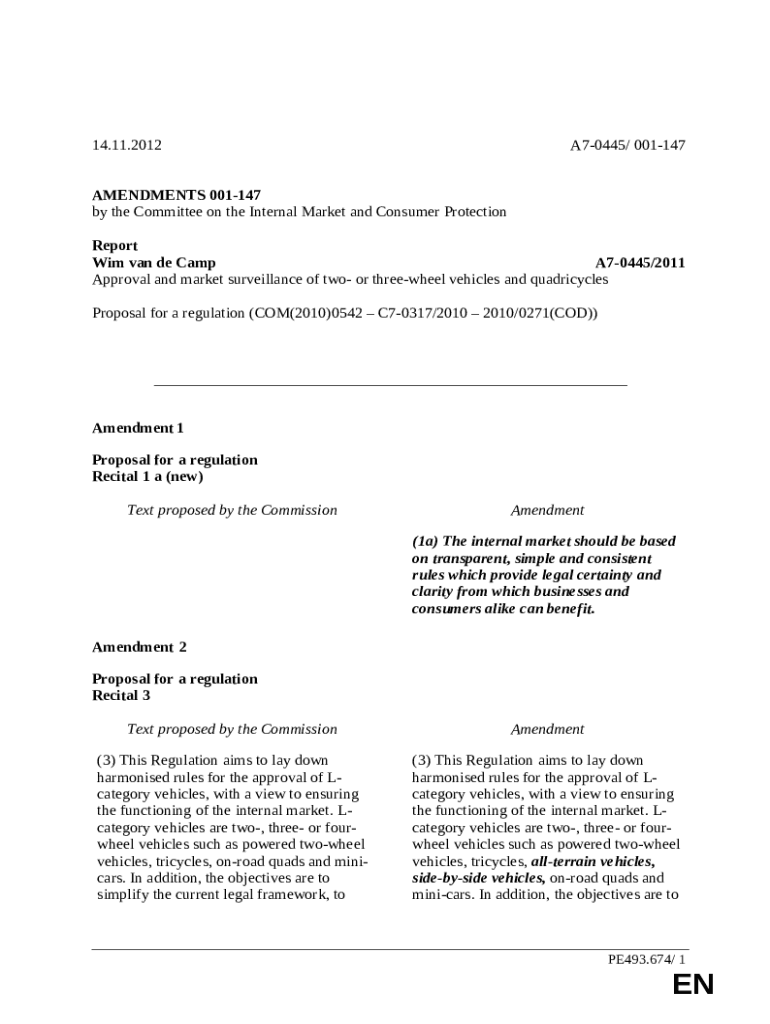 AMENDMENTS 001-147 Doc Template | pdfFiller