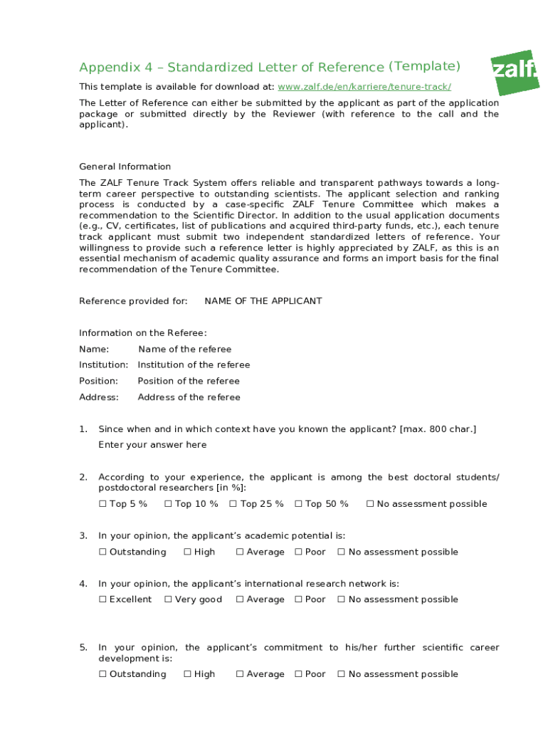 27 Printable Reference Letter Template s Doc Template | pdfFiller