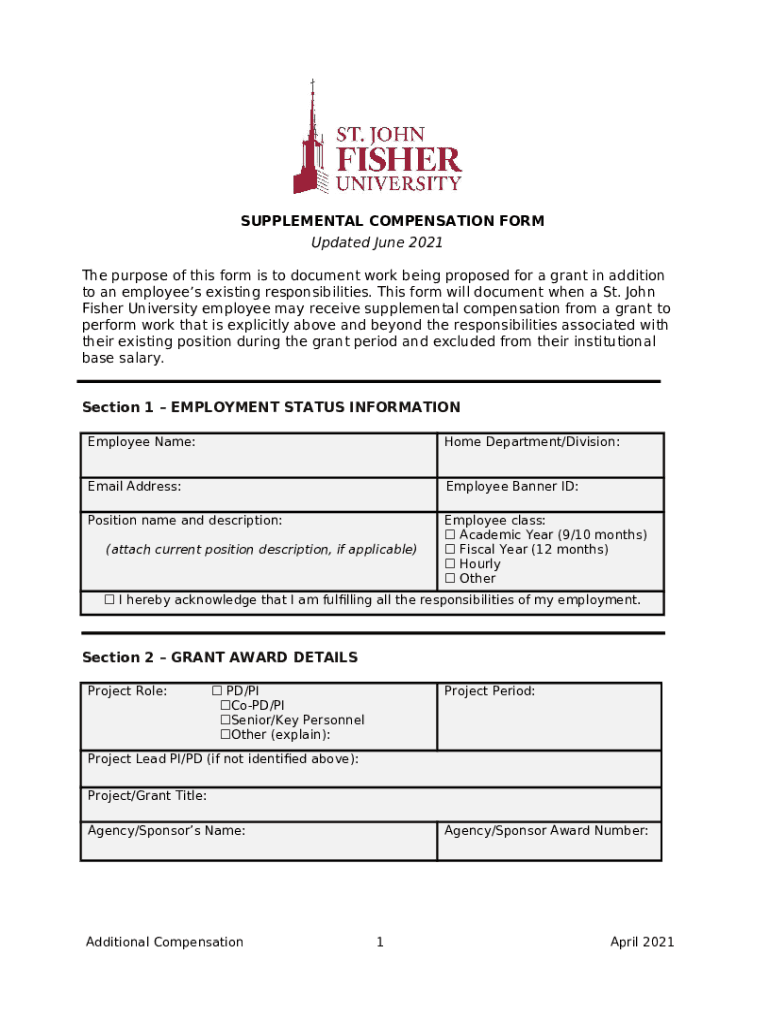 Request for Supplemental Compensation docx Doc Template | pdfFiller