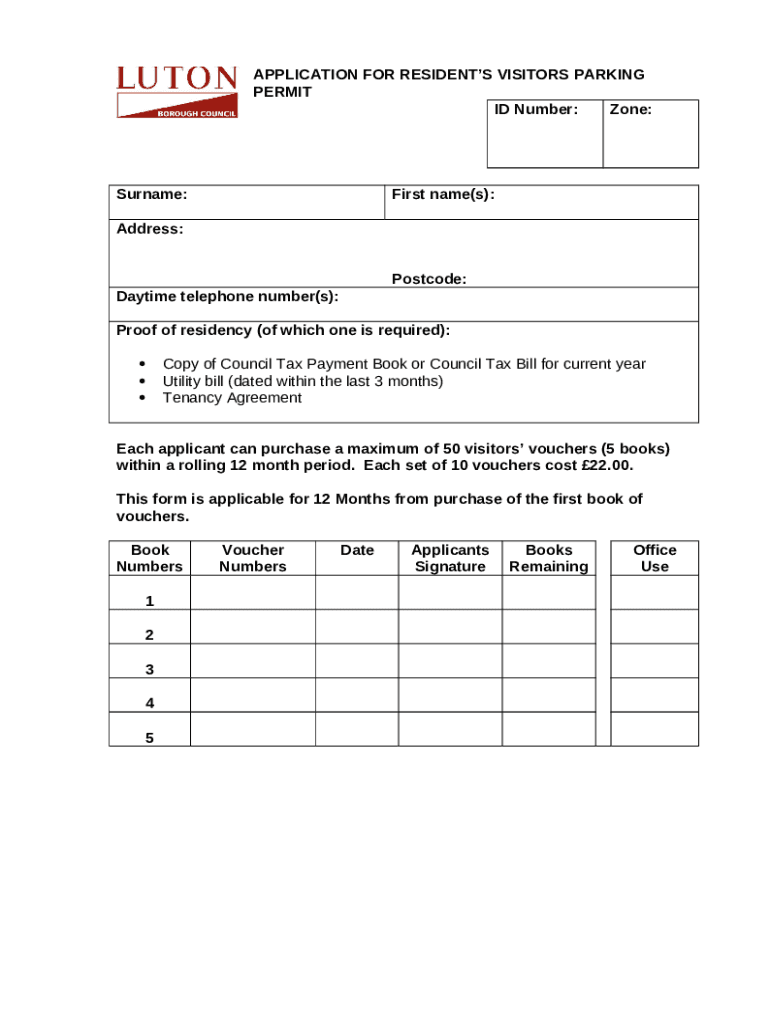 on street parking permit application Doc Template | pdfFiller