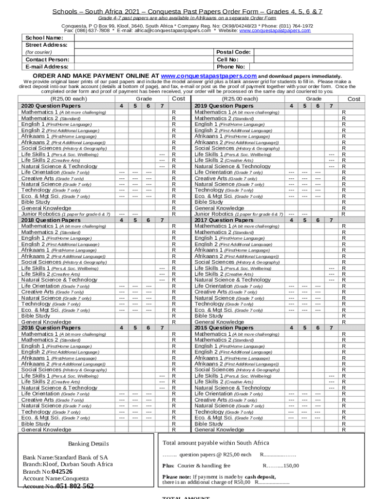 Conquesta Order PDFFaxScience Doc Template | pdfFiller