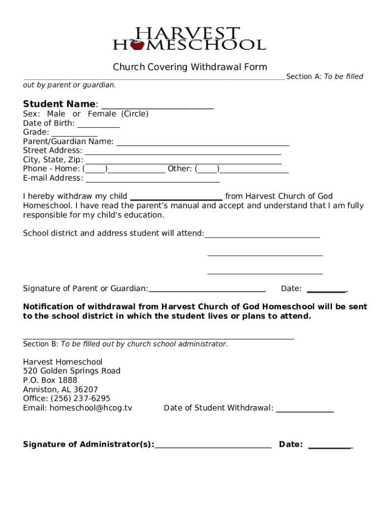 Harvest Homeschool Doc Template | pdfFiller