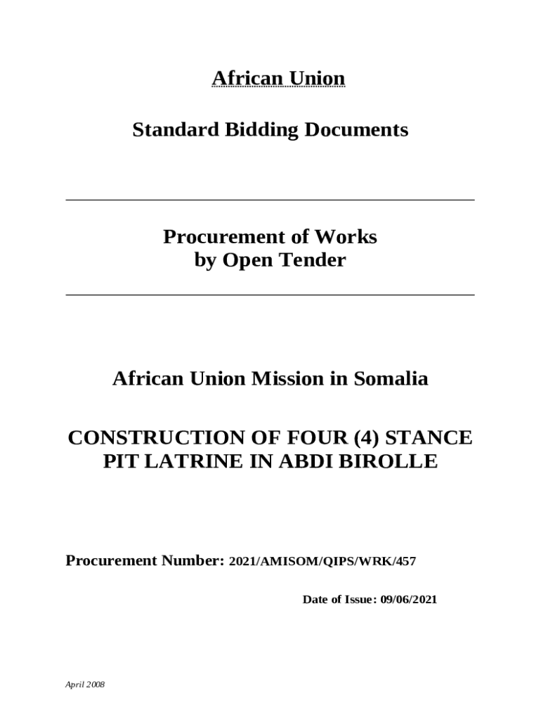 CONSTRUCTION OF 4 Stance Pit Latrine in Abdi Birolle Doc Template ...