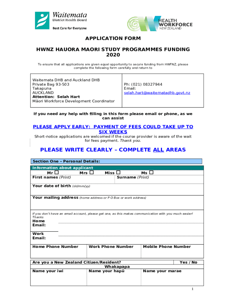 2024 rangahau hauora mori project full application Doc Template | pdfFiller