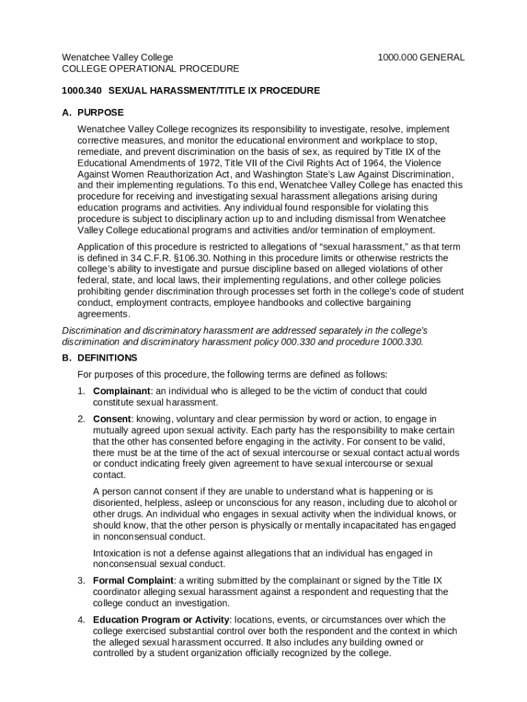 Sexual Harassment/Title IX Employee Disciplinary Hearing Doc Template | pdfFiller