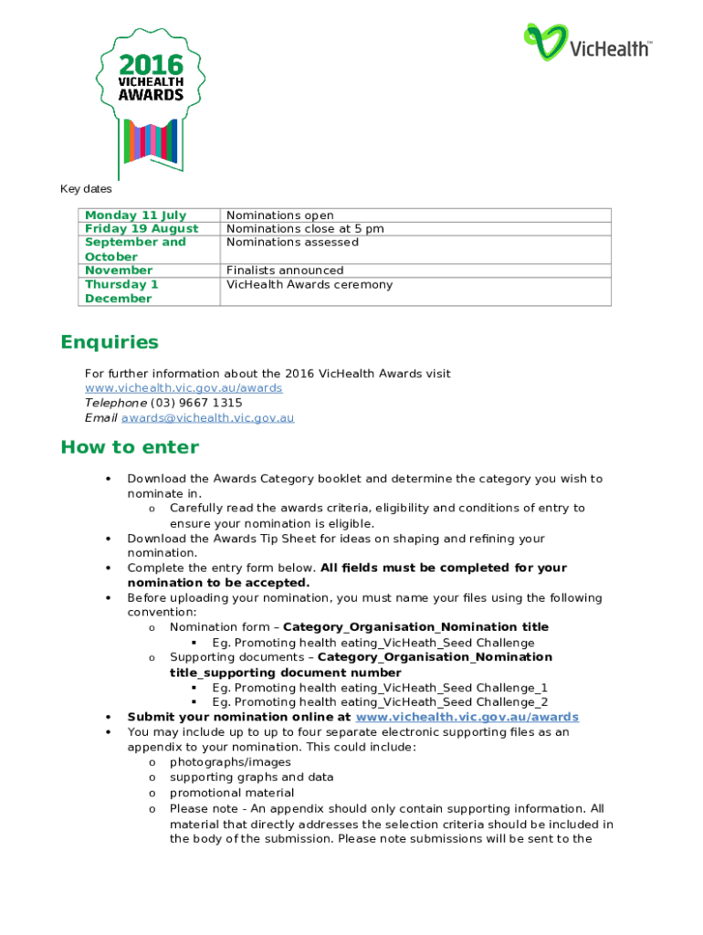 2016-VicHealth-Awards-Online-Entry--LiveLighter- ... Doc Template ...