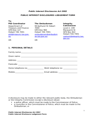 Public Interest Disclosure Model Procedures ... Doc Template | pdfFiller