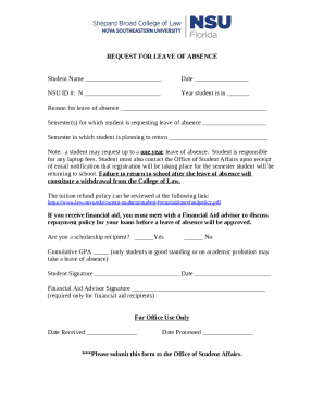 MEDICAL LEAVE OF ABSENCE PACKET Doc Template | pdfFiller