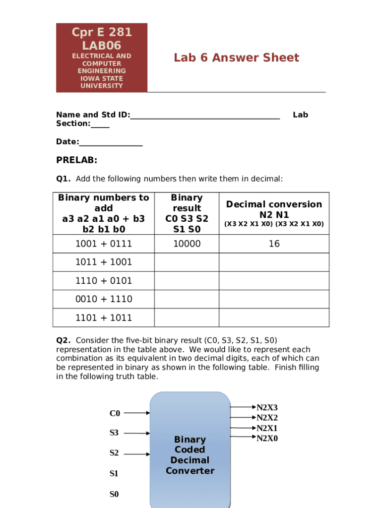 CPRE 281 LAB06 Report Template .docx - Cpr E ... - home engineering iastate Doc Template | pdfFiller