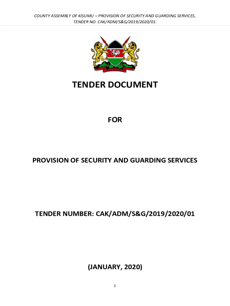 Fillable Online Provision Of Security Guard Services Through Framework ...