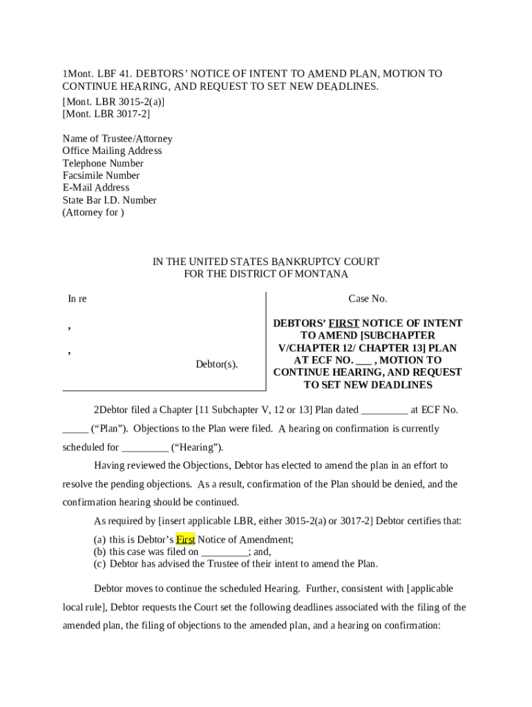 How to Amend a Bankruptcy Form: Fill out & sign online | DocHub