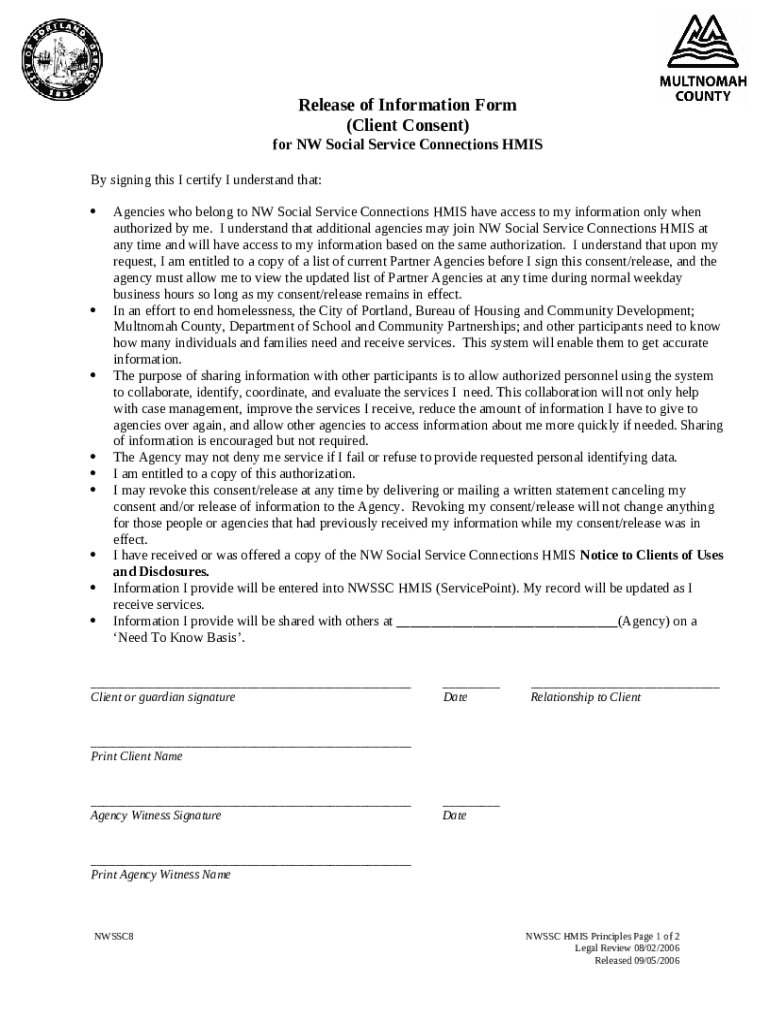 NH HMIS Client Consent Doc Template | pdfFiller