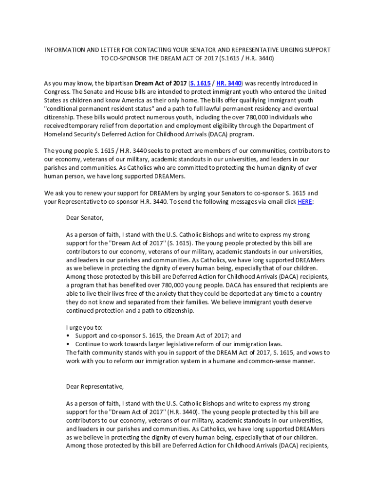 Fillable Online information and letter for contacting your senator and ...