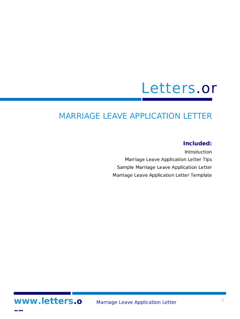 How to write a Marriage Leave Letter (samples & templates) Doc Template ...