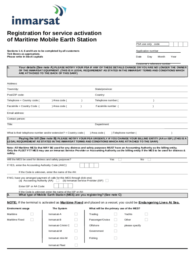 Registration for Service Activation of Maritime Inmarsat-C ... Doc ...