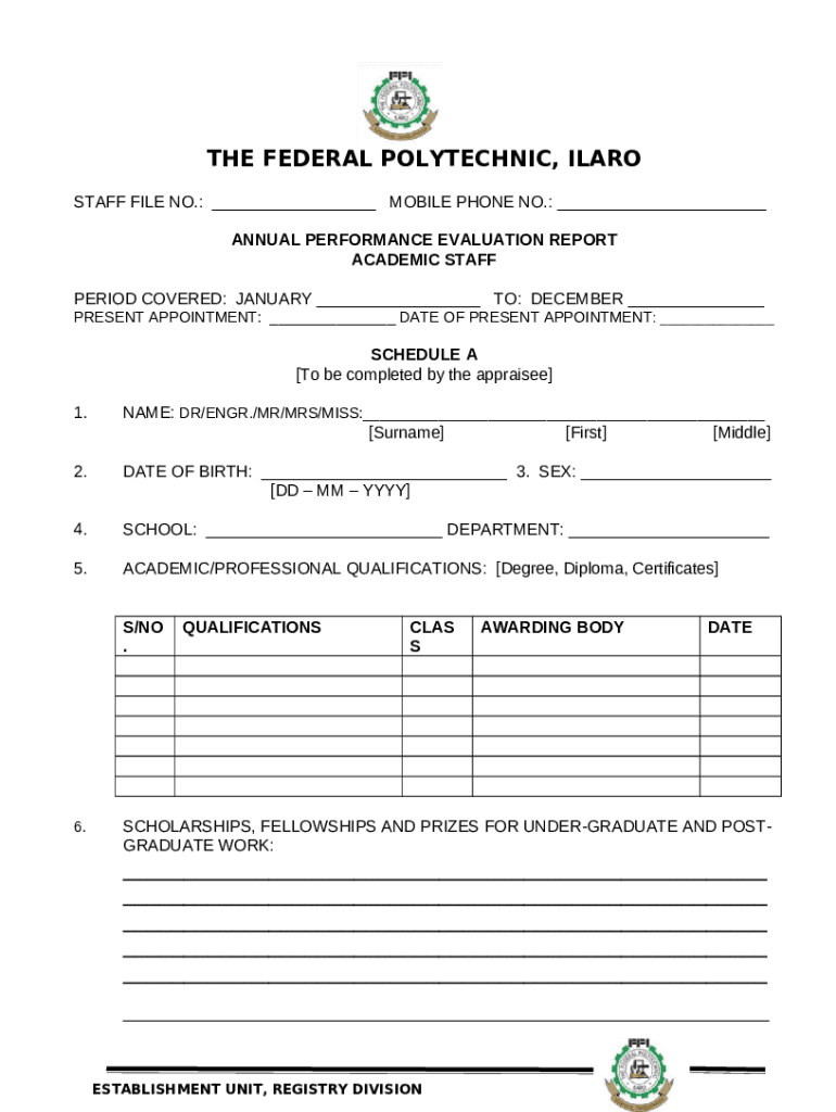Appraisal (Academic Staff) Doc Template | pdfFiller