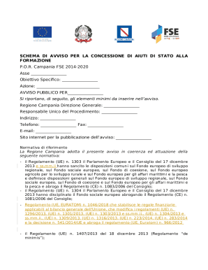schema di avviso per la concessione di aiuti di stato alla ... - fse regione campania Doc ...