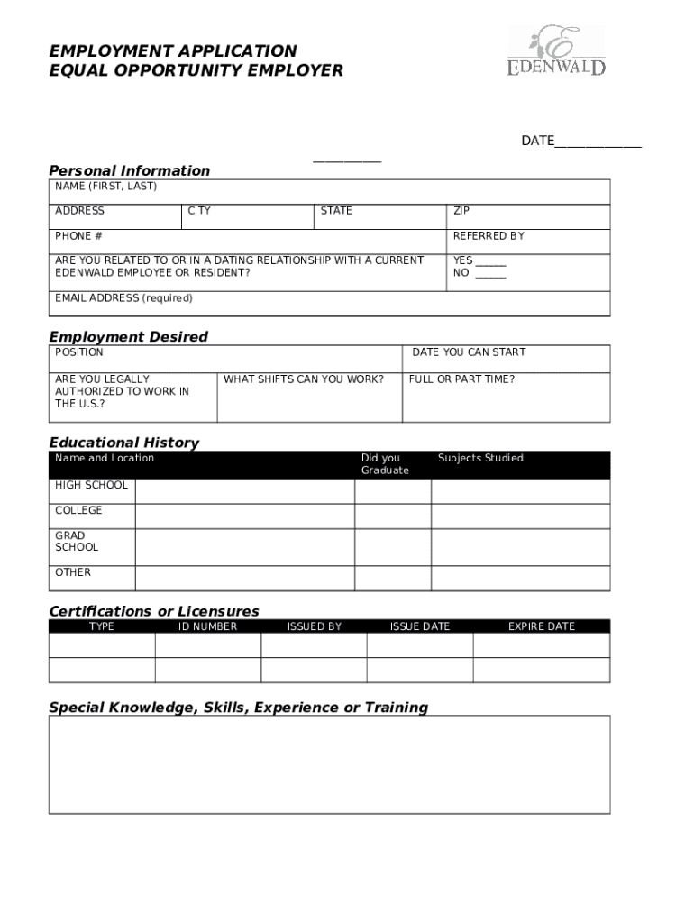 ARE YOU RELATED TO OR IN A DATING RELATIONSHIP WITH A CURRENT EDENWALD ...