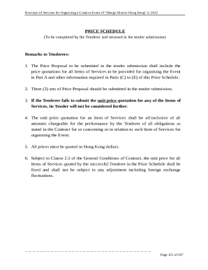 Instructions on submitting a tender (Services) Doc Template | pdfFiller
