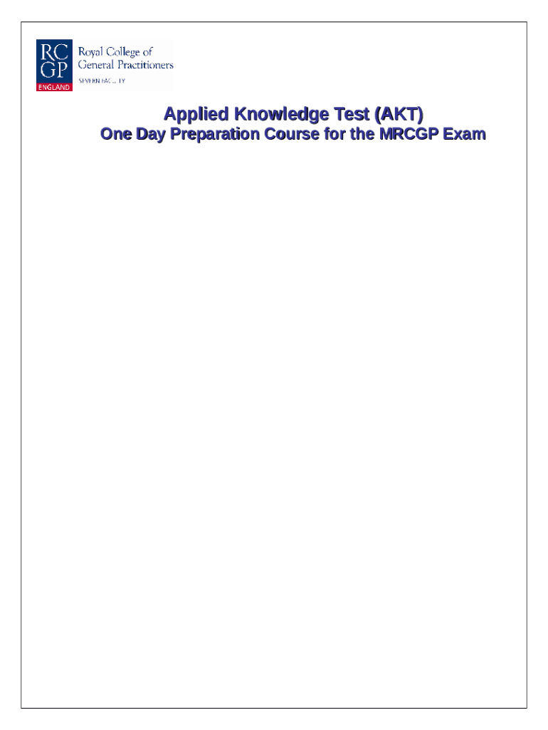 MRCGP Applied Knowledge Test 50 sample questions ... - primarycare ...