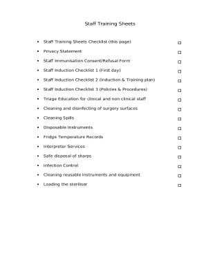 Induction checklist template Doc Template | pdfFiller