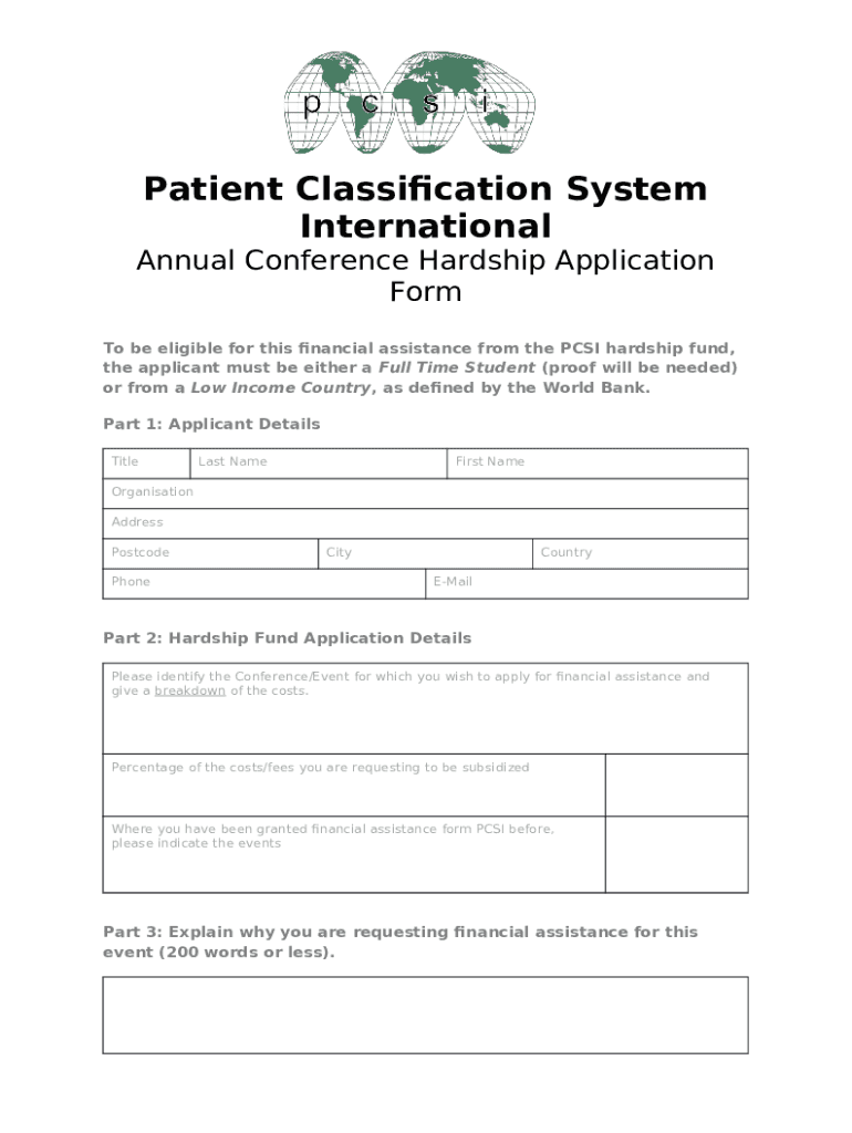 Hardship Fund Application Details Doc Template | pdfFiller