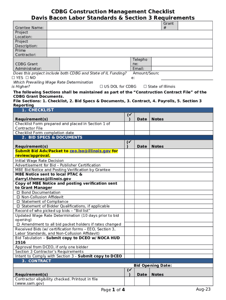 Ch 9 - Construction Management and Labor Standards Doc Template | pdfFiller