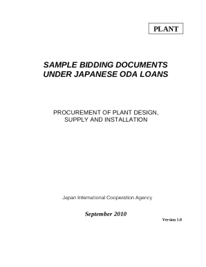 These Sample Bidding Documents for Procurement of Plant Design, Supply and Installation (SBD ...