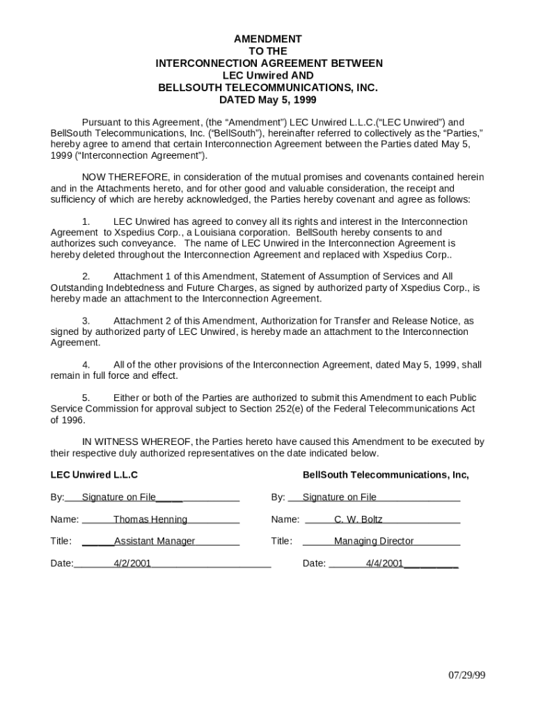 INTERCONNECTION AGREEMENT BETWEEN Doc Template | pdfFiller