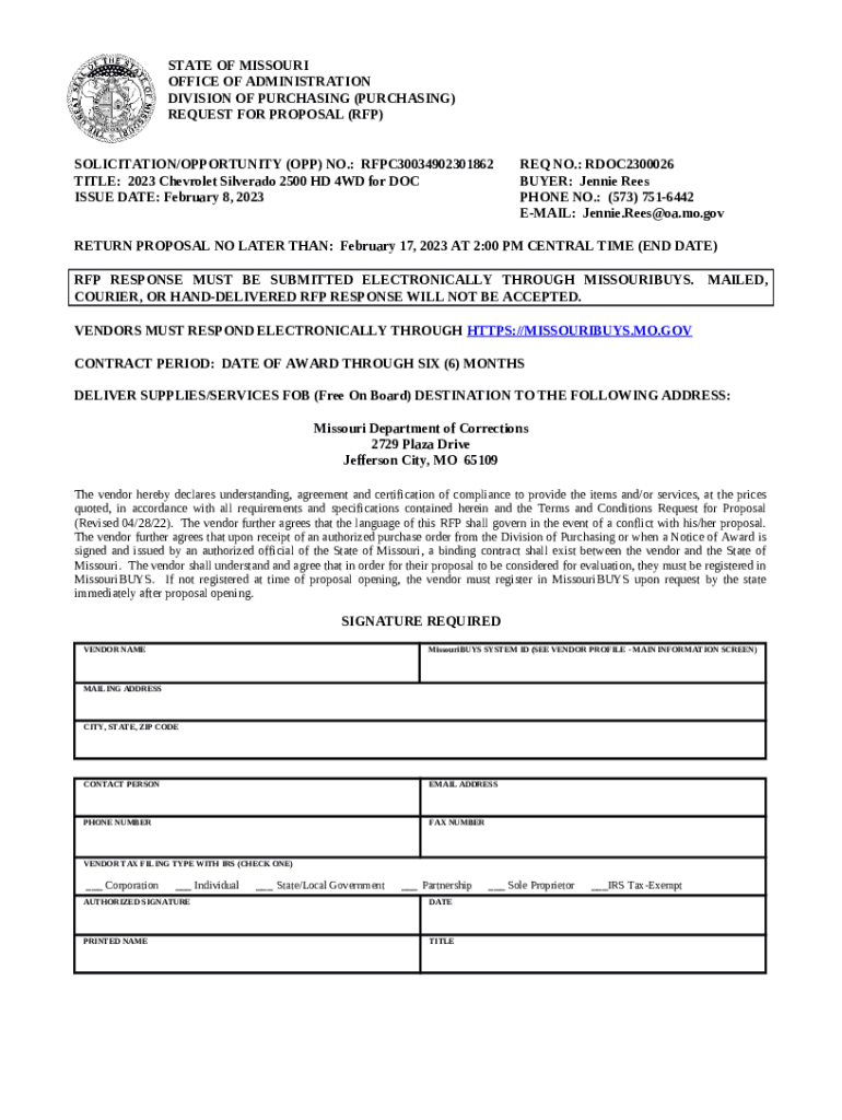 :RFPC30034902301862REQ NO Doc Template | pdfFiller