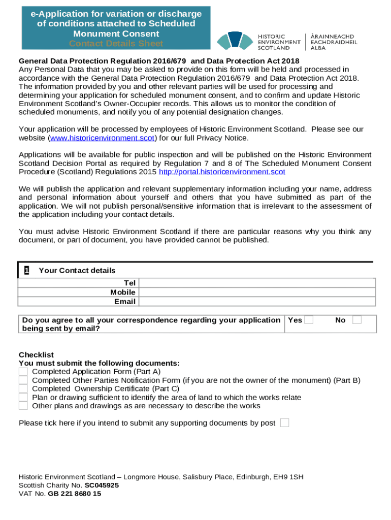 Scheduled Monument Consent Variation or Discharge of Conditions ...