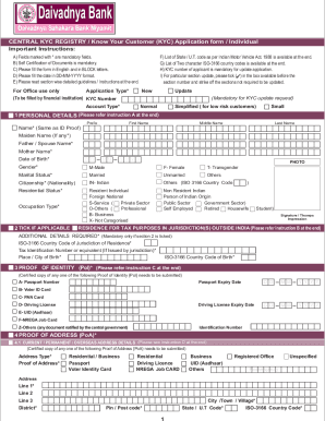 Fillable Online KYC Account Opening Form.cdr Fax Email Print - pdfFiller