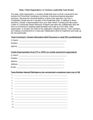 SLT Roster Template Doc Template | pdfFiller