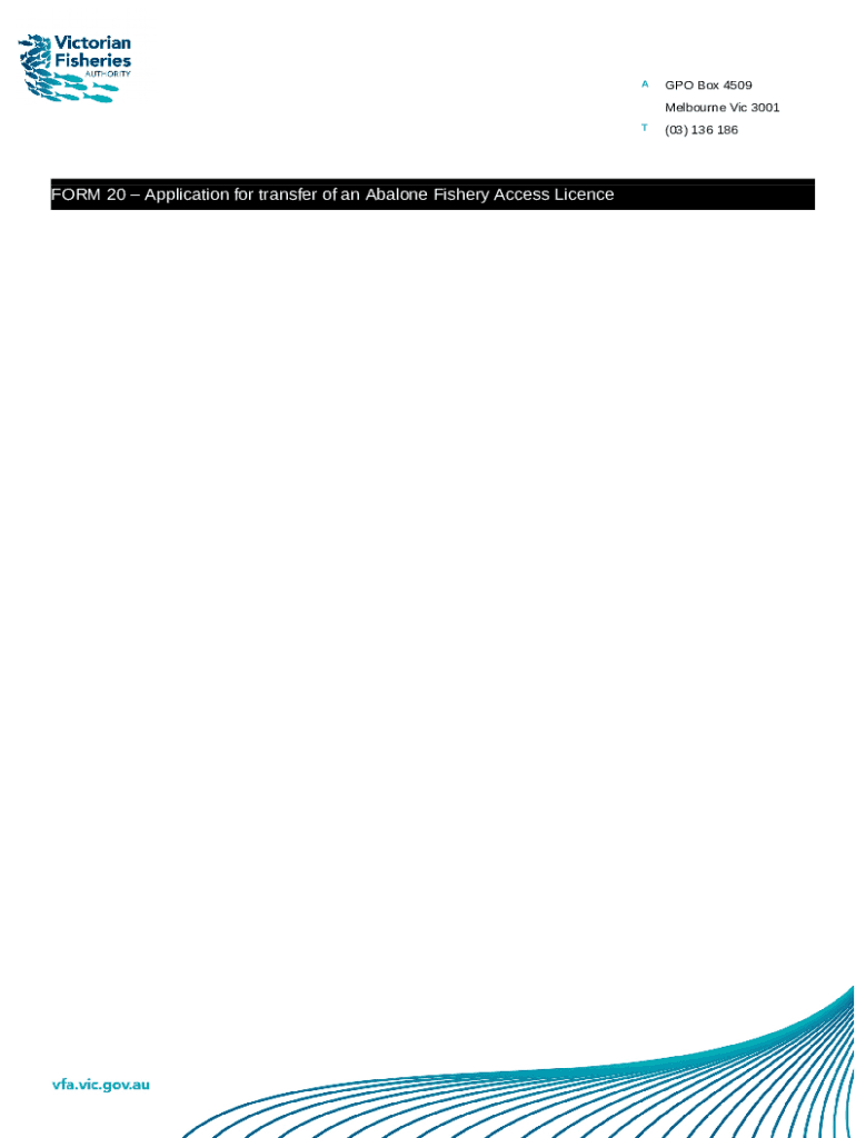 20 - TRANSFER ABALONE LICENCE Doc Template | pdfFiller