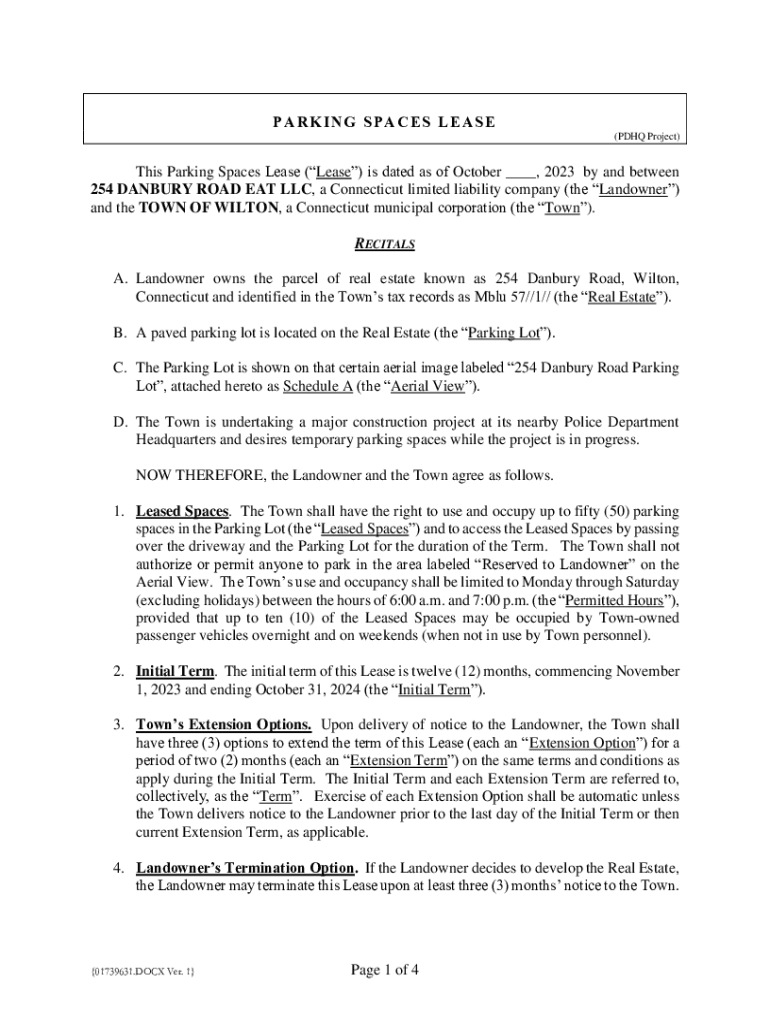 Fillable Online Parking Lease Agreement Revised 20230512-1150 (01739631 ...