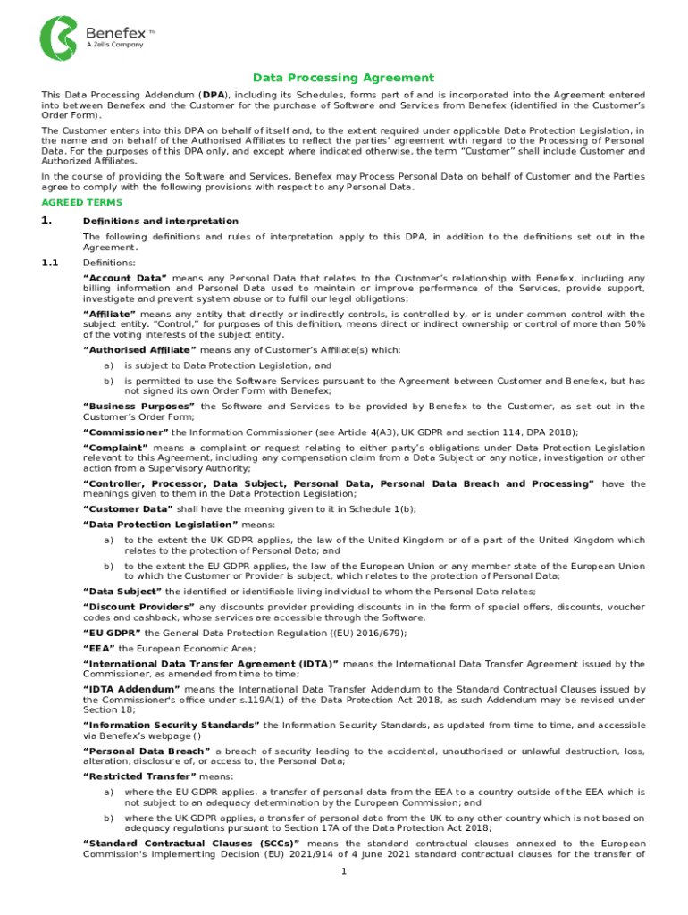 Customer Data Processing Addendum (DPA) Doc Template | pdfFiller