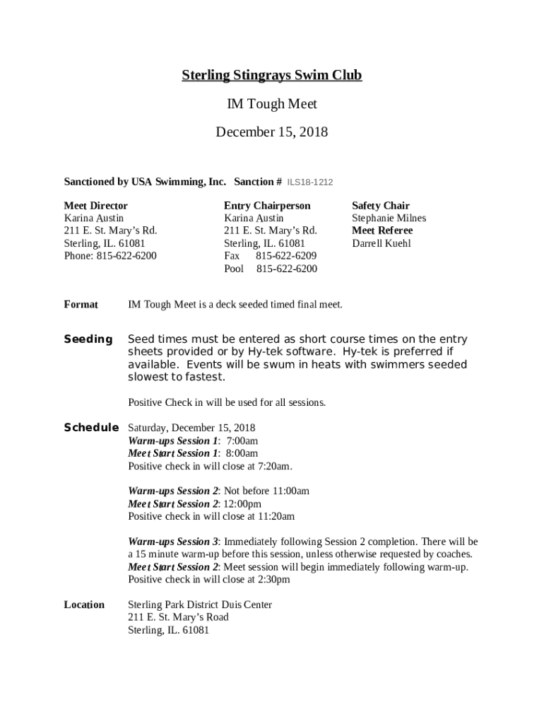 Gulf Swimming LSC Home Doc Template | pdfFiller