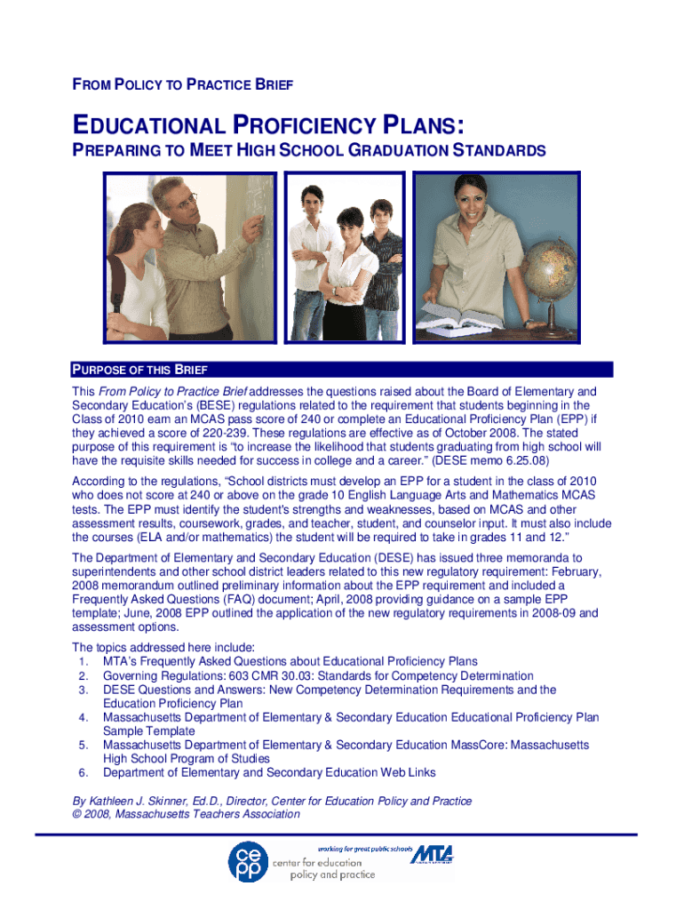 Fillable Online Educational Proficiency Plans (EPPs) - Student ...