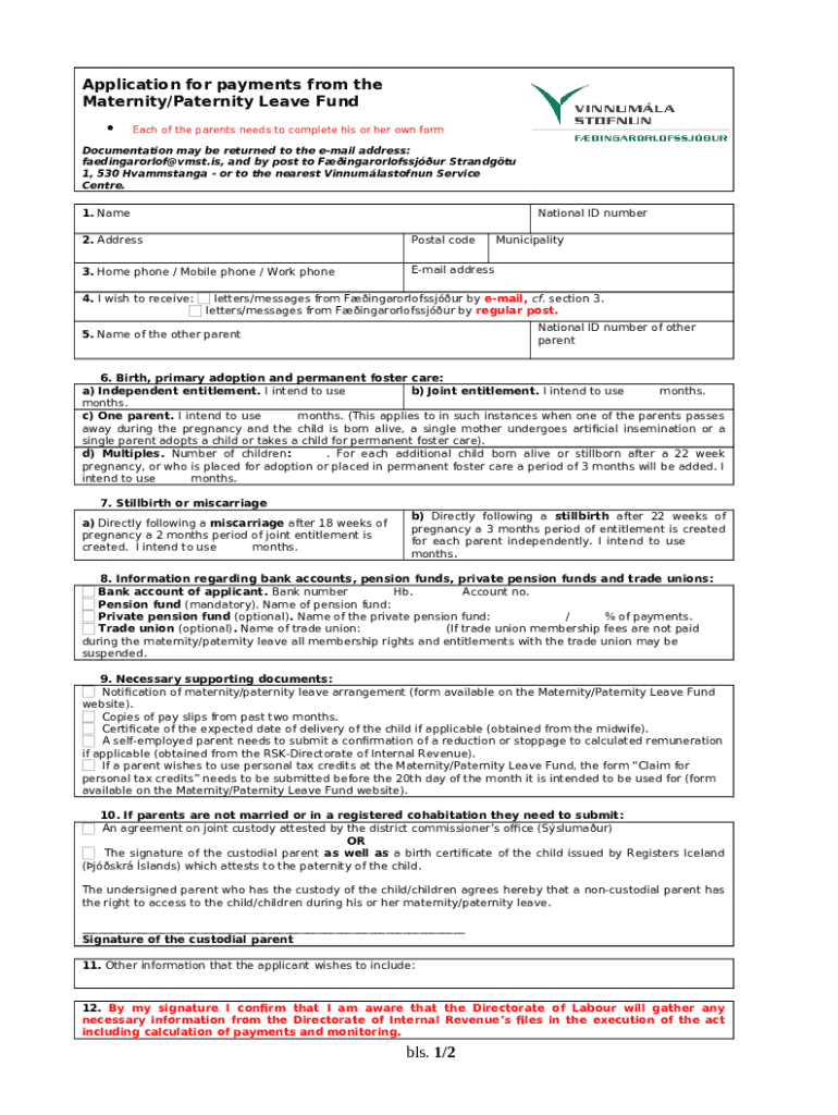 New electronic application for maternity/paternity leave Doc Template ...