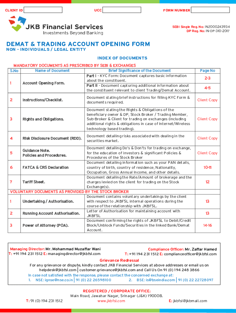 Fillable Online DEMAT & TRADING ACCOUNT OPENING FORM Fax Email Print - pdfFiller
