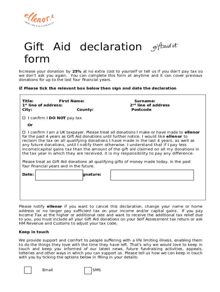 Charities can get 25% more from your giving: Gift Aid ... Doc Template ...