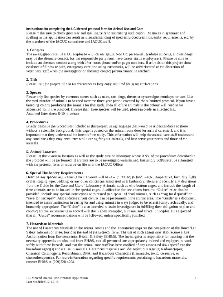 Protocol Application, Submission and Review Doc Template | pdfFiller