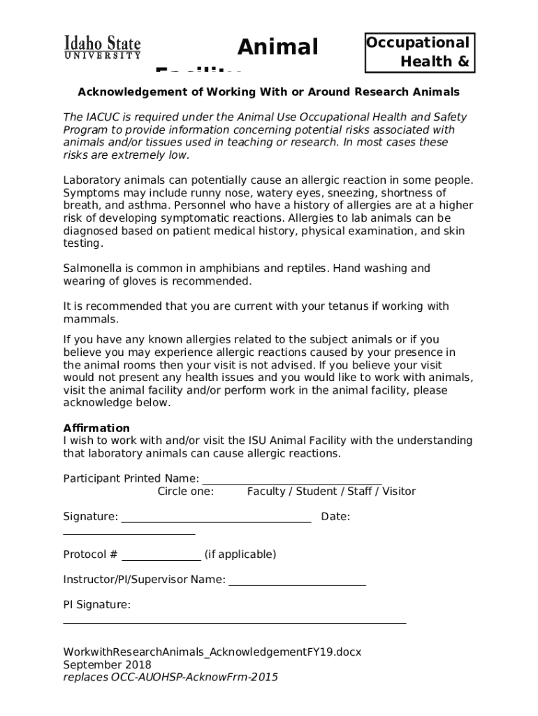 On Site Acknowledgement of Working With or Around ... Doc Template ...