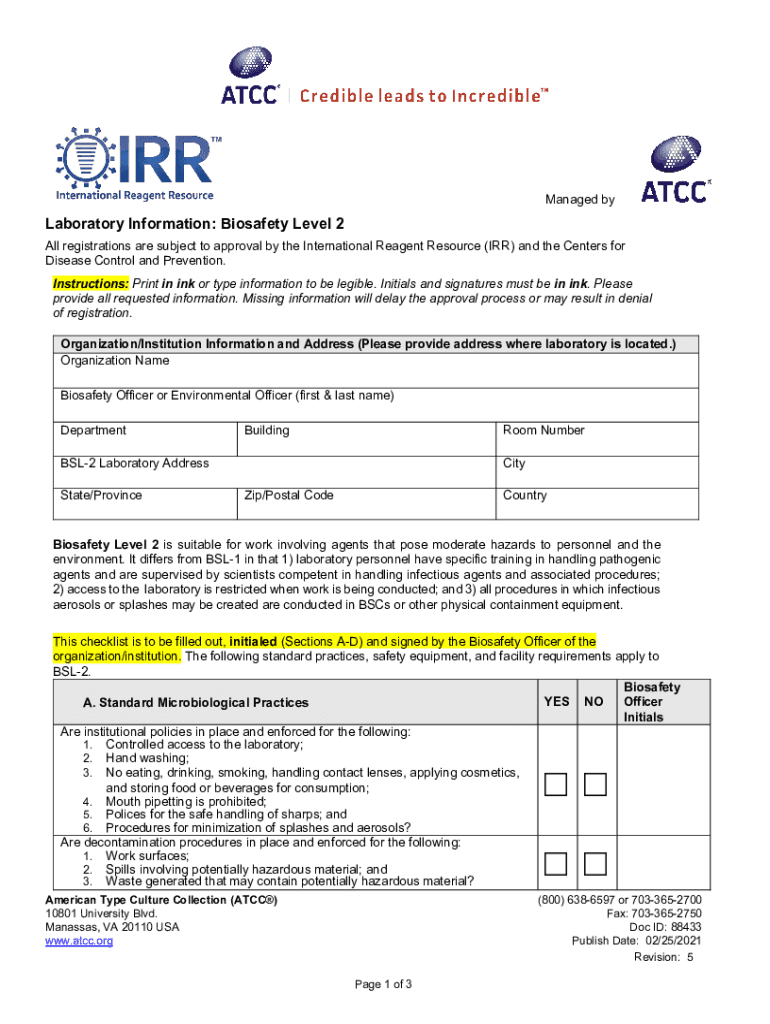 Fillable Online IRR Laboratory Information. IRR Laboratory Information Fax Email Print - pdfFiller