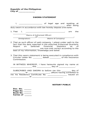 Affidavit of Free State - Republic of the Philippines Doc Template ...